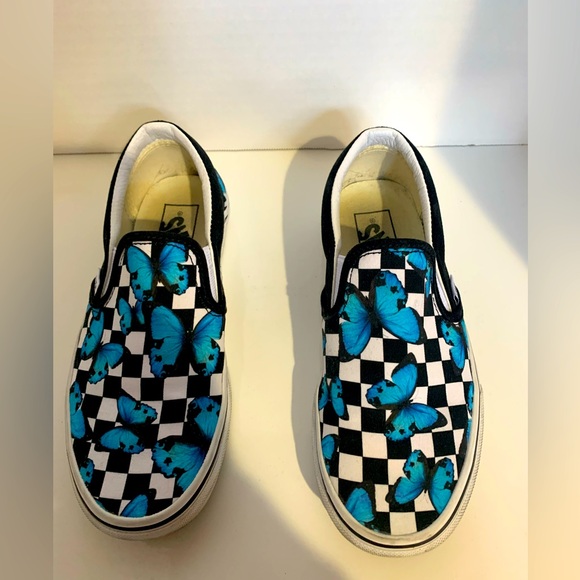 Vans | Shoes | Vans Slip On Retro Mens 45 Womens 6 Checkered Blue ...
